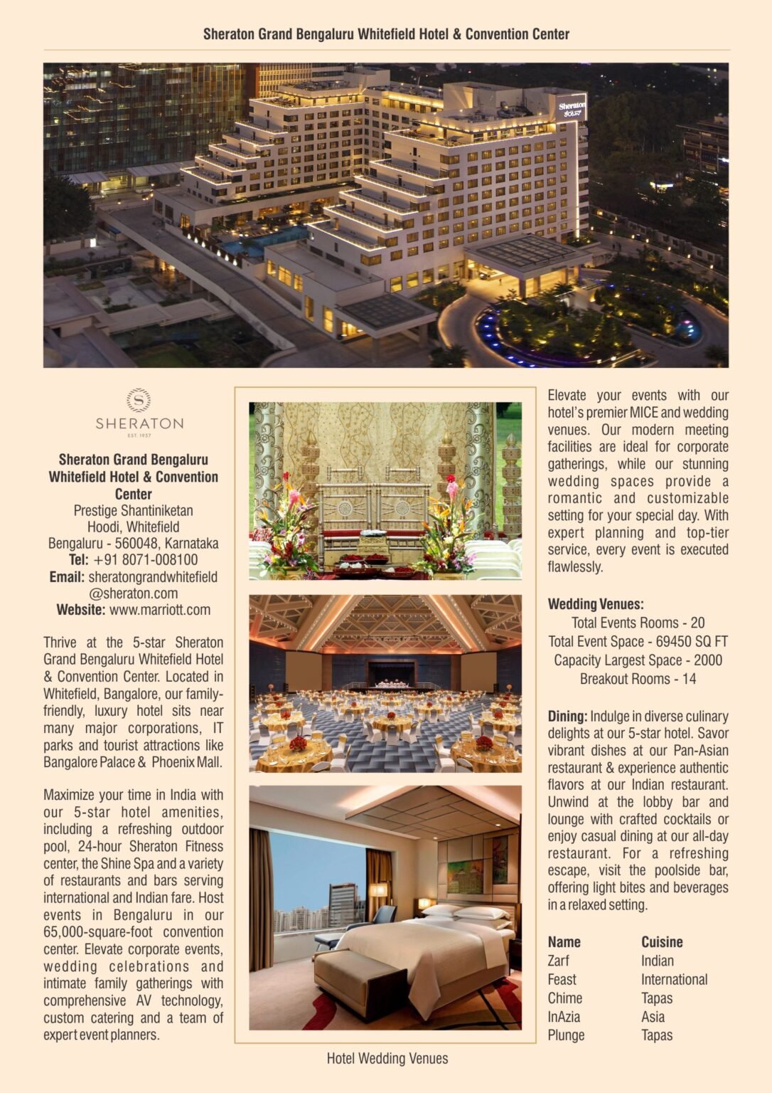 Sheraton Grand Bengaluru Whitefield Hotel & Convention Center - Hotel ...